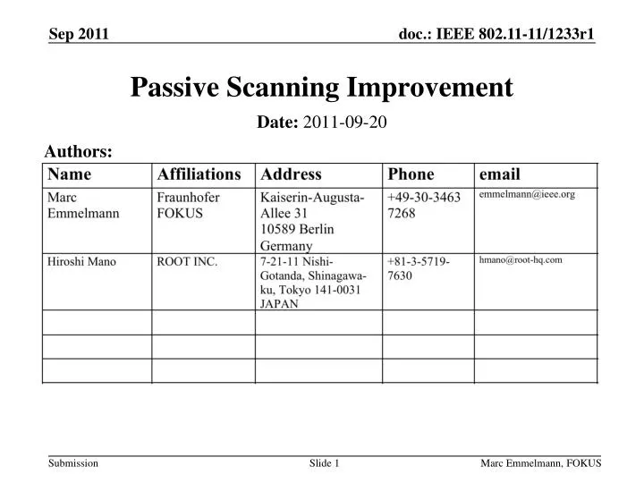 PPT - Passive Scanning Improvement PowerPoint Presentation, free ...