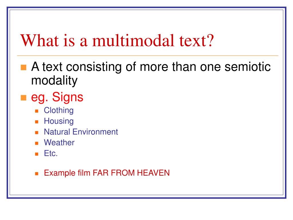 Types Of Multimodal Text Types Of Multimodal Text