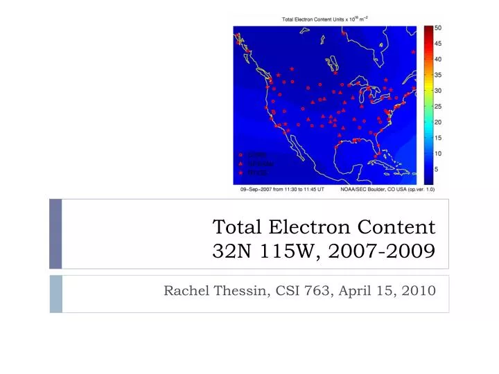 PPT - Total Electron Content 32N 115W, 2007-2009 PowerPoint ...