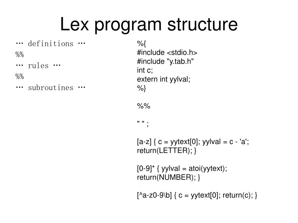 PPT Lex And Yacc PowerPoint Presentation Free Download ID 2732090 PPT Lex And Yacc PowerPoint Presentation Free Download ID 2732090