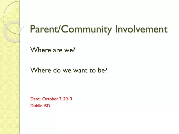 PPT - Parent/Community Involvement PowerPoint Presentation, free ...