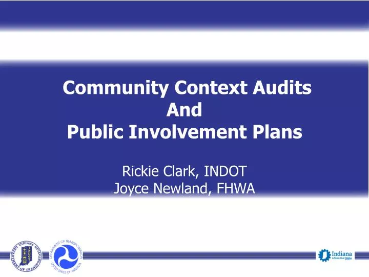 PPT - Community Context Audits And Public Involvement Plans Rickie ...