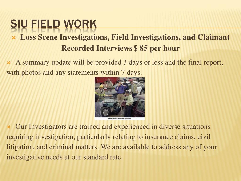 PPT - THE SIU GROUP appreciates the opportunity to serve you ...