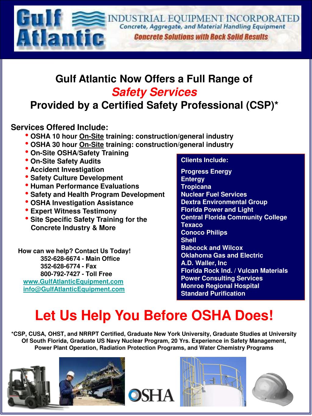 PPT - Gulf Atlantic Now Offers a Full Range of Safety Services ...