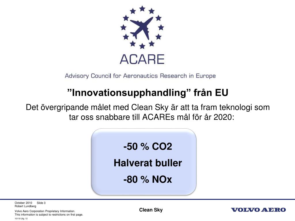PPT - Volvo Aero in Clean Sky Bengt-Olof Elfström Robert Lundberg ...