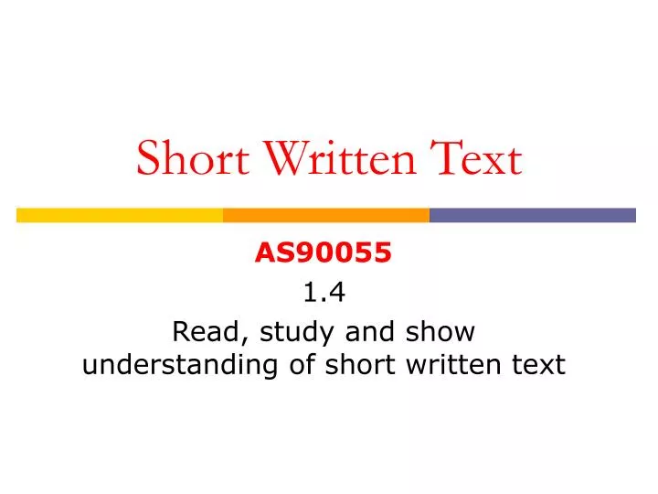 PPT - Short Written Text PowerPoint Presentation, free download - ID ...