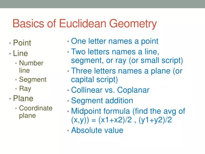 Ppt Basics Of Euclidean Geometry Powerpoint Presentation Free Download Id2735077