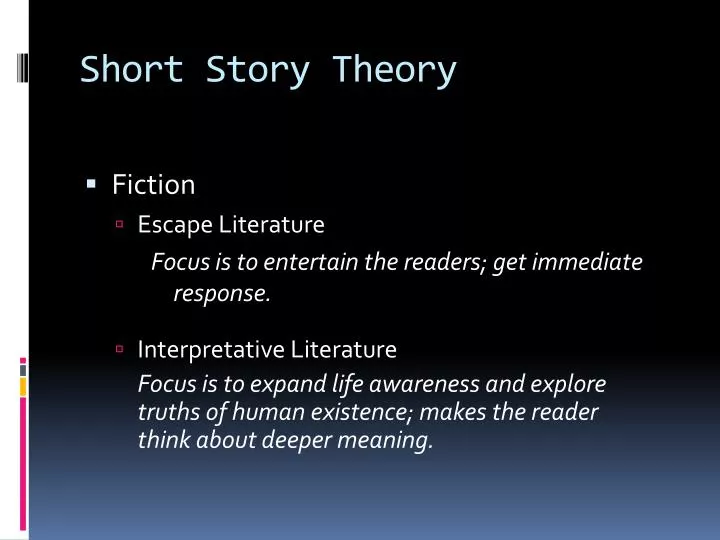 PPT - Short Story Theory PowerPoint Presentation, free download - ID ...