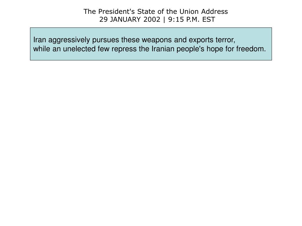 PPT - The President's State of the Union Address The United States ...