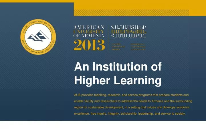 PPT - An Institution of Higher Learning PowerPoint Presentation, free ...