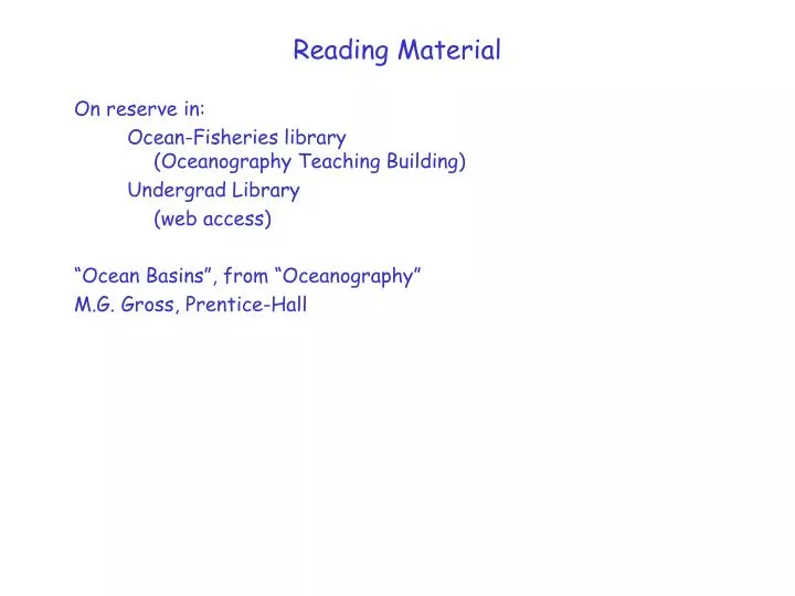 PPT - Reading Material PowerPoint Presentation, free download - ID:2735849