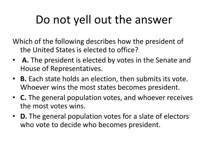 PPT - Do not yell out the answer PowerPoint Presentation, free download ...