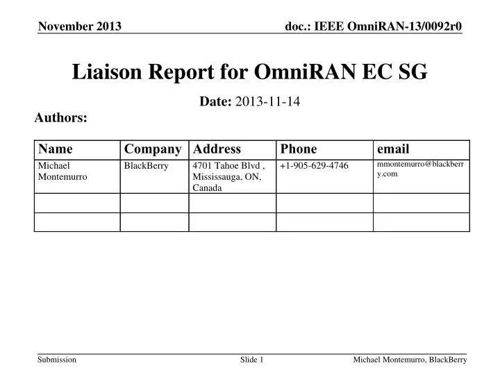 PPT - Liaison Report for OmniRAN EC SG PowerPoint Presentation, free ...