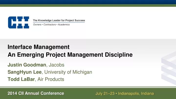 PPT - Interface Management An Emerging Project Management Discipline ...