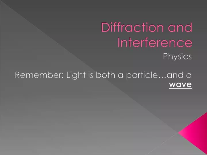 PPT - Diffraction and Interference PowerPoint Presentation, free ...
