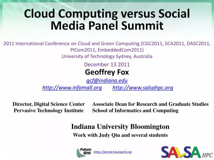 PPT - Cloud Computing versus Social Media Panel Summit PowerPoint ...