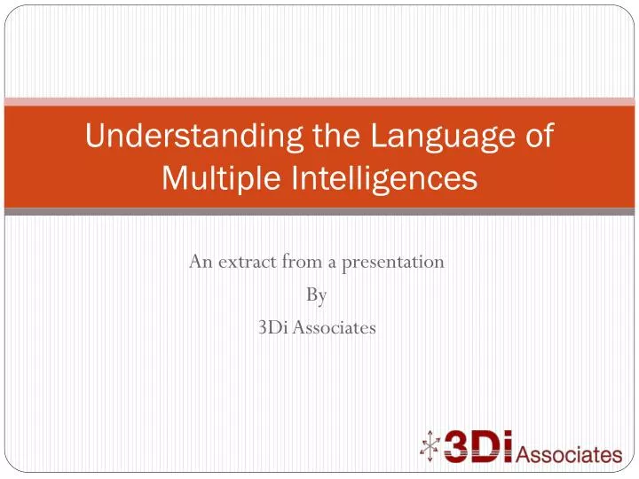 PPT - Understanding the Language of Multiple Intelligences PowerPoint ...