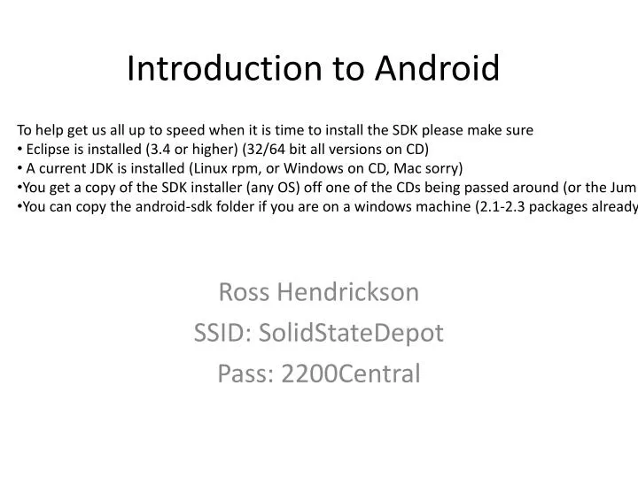 PPT - Introduction to Android PowerPoint Presentation, free download ...