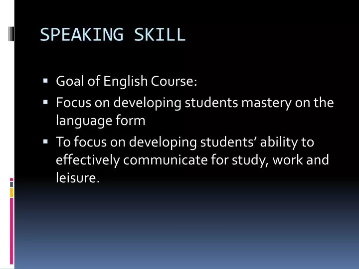 PPT - SPEAKING SKILL PowerPoint Presentation, free download - ID:2738045