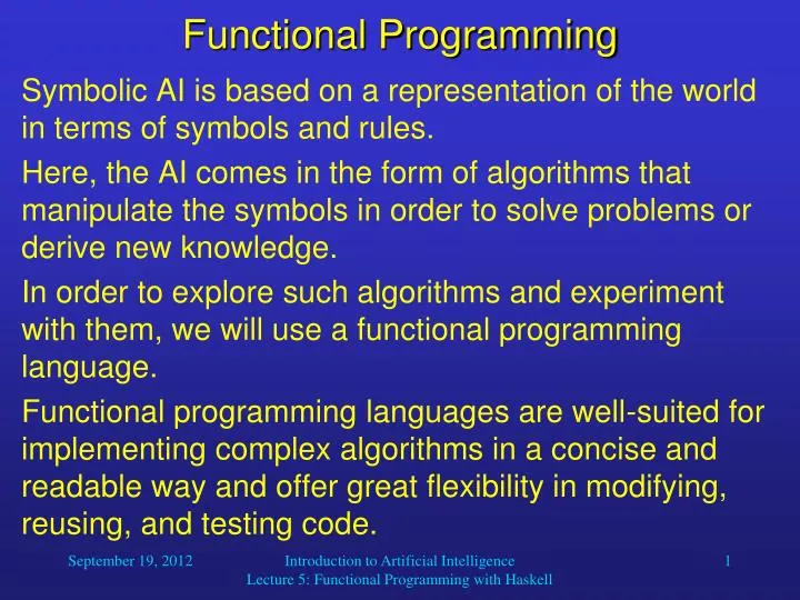 PPT - Functional Programming PowerPoint Presentation, free download ...
