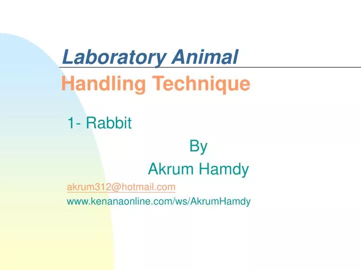 PPT - Laboratory Animal Handling Technique PowerPoint Presentation ...