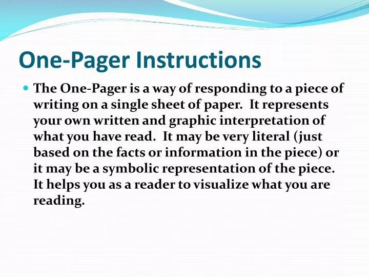 PPT - One-Pager Instructions PowerPoint Presentation, free download ...