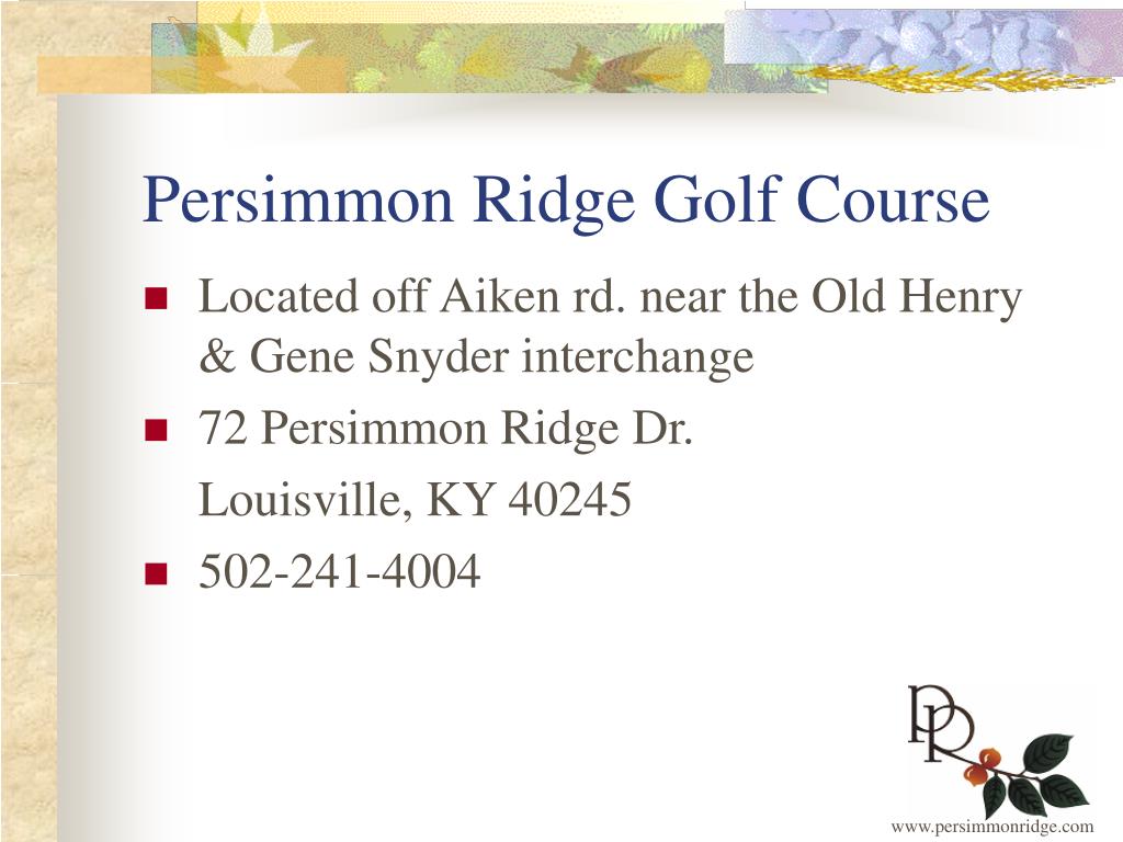 PPT - Persimmon Ridge Banquet Facility PowerPoint Presentation, free ...