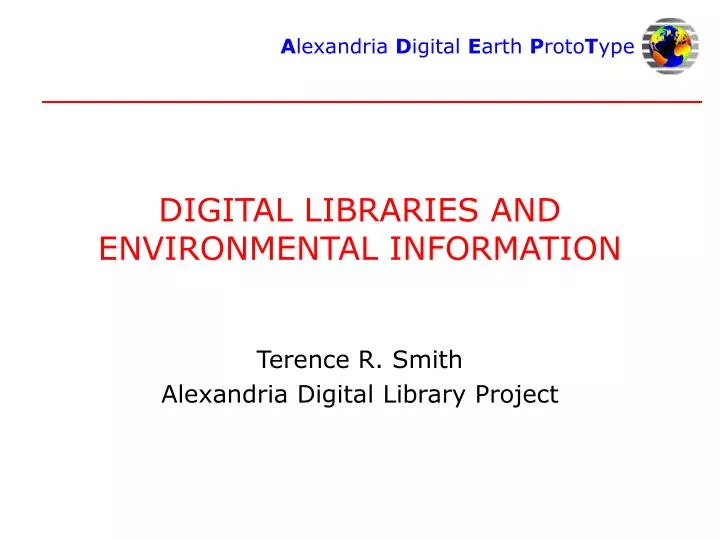 PPT - DIGITAL LIBRARIES AND ENVIRONMENTAL INFORMATION PowerPoint ...