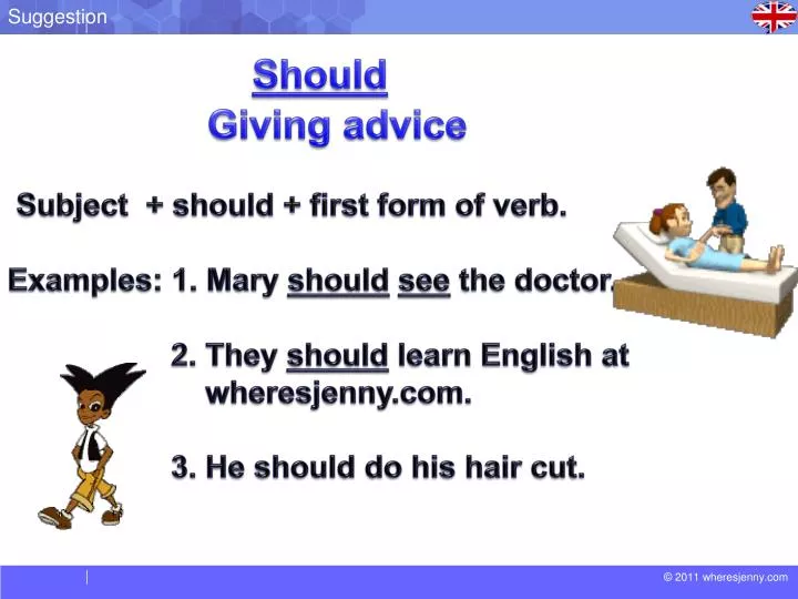PPT - Should Giving advice Subject + should + first form of verb ...