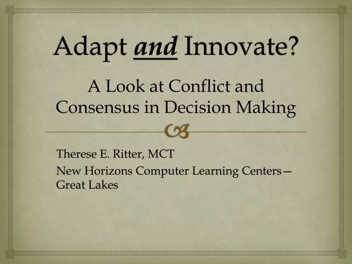 PPT - Adapt and Innovate? PowerPoint Presentation, free download - ID ...