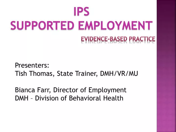 PPT - IPS SUPPORTED EMPLOYMENT PowerPoint Presentation, free download ...