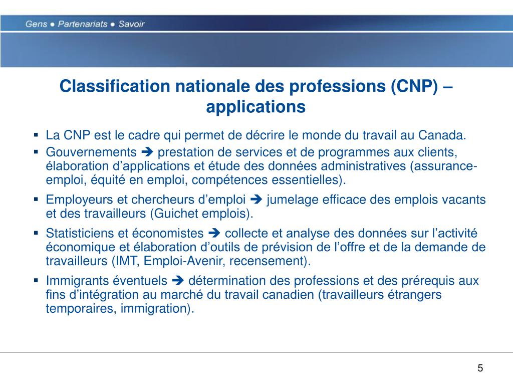 PPT - Information sur le marché du travail au Canada – rôle du ...