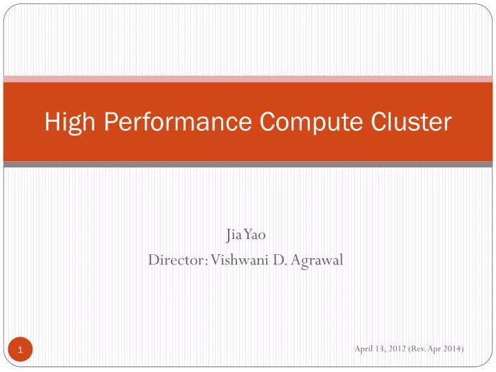 Ppt High Performance Compute Cluster Powerpoint Presentation Free