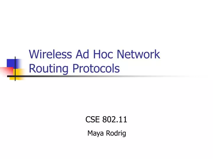 PPT - Wireless Ad Hoc Network Routing Protocols PowerPoint Presentation ... PPT - Wireless Ad Hoc Network Routing Protocols PowerPoint Presentation ...