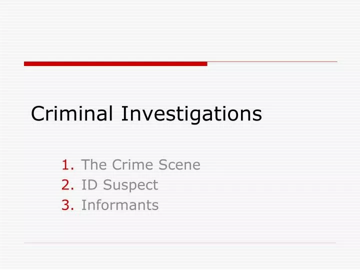 PPT - Criminal Investigations PowerPoint Presentation, free download ...