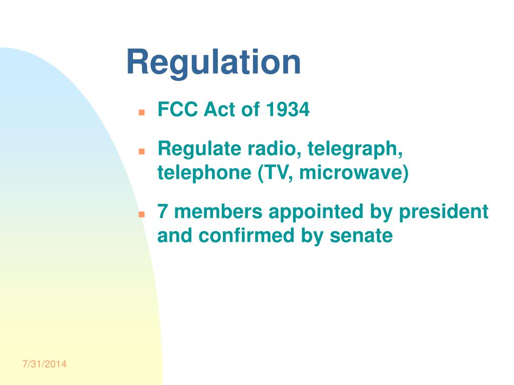 PPT - FCC GOVERNMENT REGULATION OF BROADCAST MEDIA PowerPoint ...