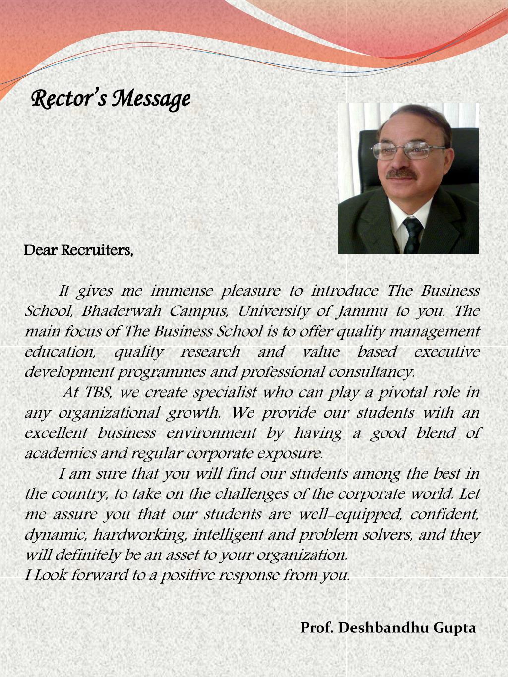 PPT - THE BUSINESS SCHOOL BHADERWAH CAMPUS UNIVERSITY OF JAMMU ...