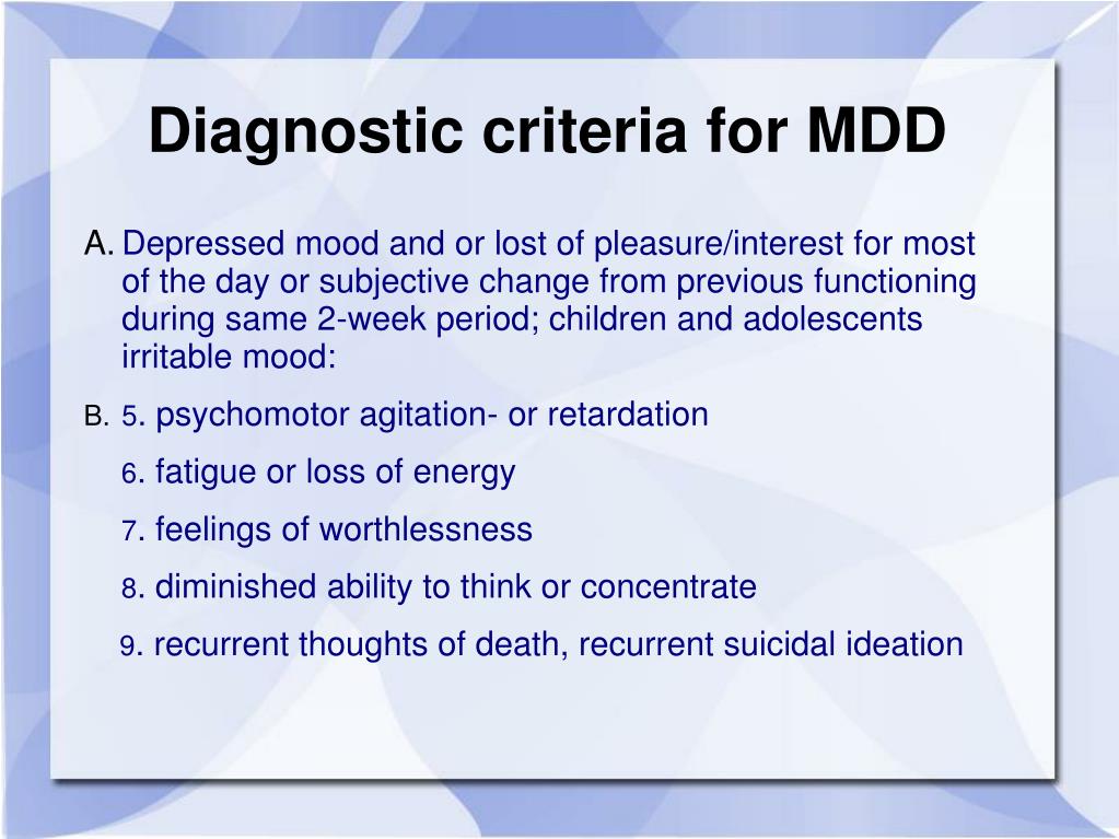 PPT - Major Depressive Disorder in children and adolescents (MDD ...