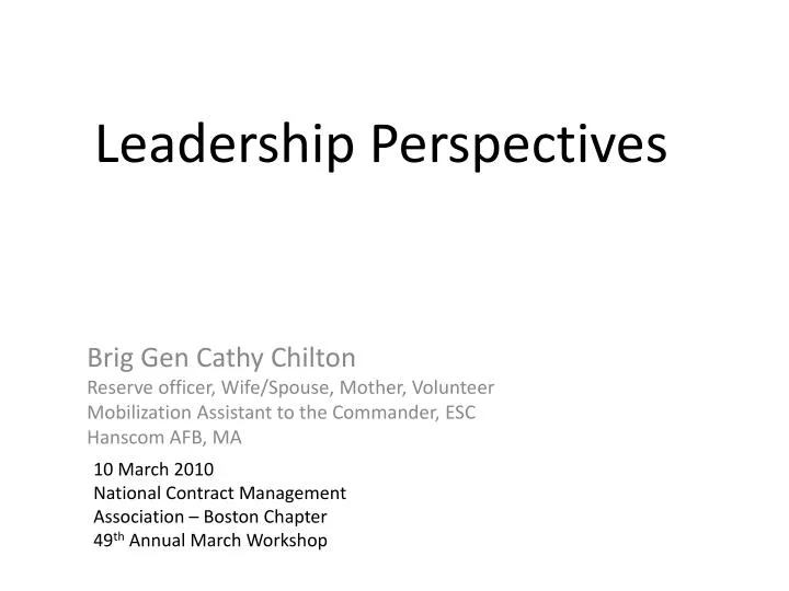 PPT - Leadership Perspectives PowerPoint Presentation, free download ...