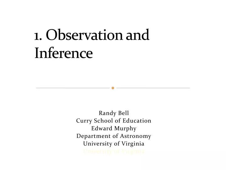 PPT - 1. Observation and Inference PowerPoint Presentation, free ...