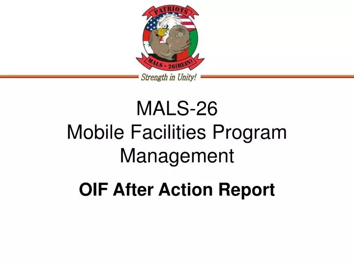 PPT - MALS-26 Mobile Facilities Program Management PowerPoint ...