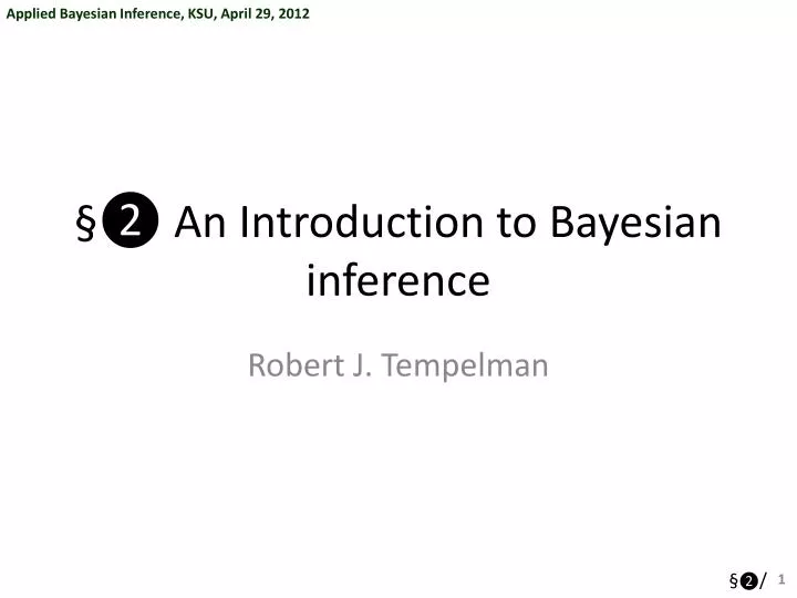 PPT - § An Introduction to Bayesian inference PowerPoint Presentation ...