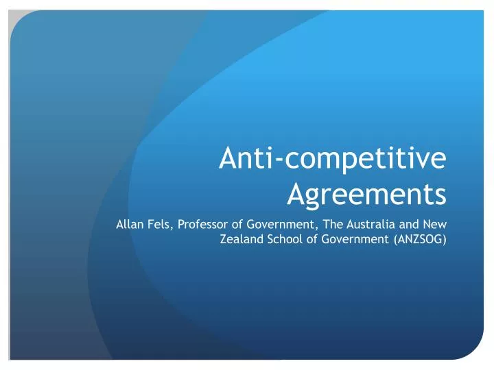 PPT - Anti-competitive Agreements PowerPoint Presentation, free ...