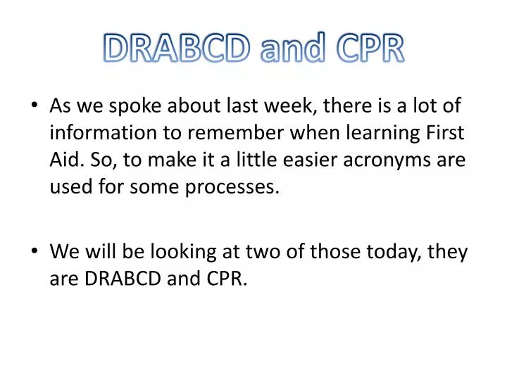 PPT - DRABCD and CPR PowerPoint Presentation, free download - ID:2746487