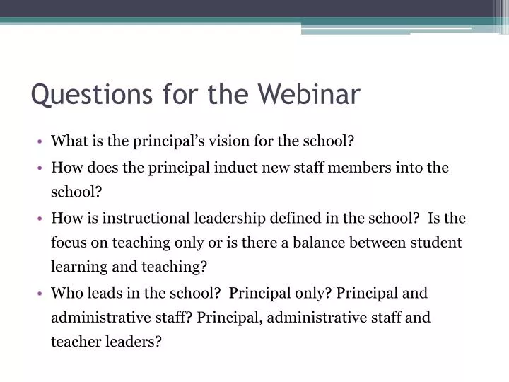 PPT - Questions for the Webinar PowerPoint Presentation, free download ...