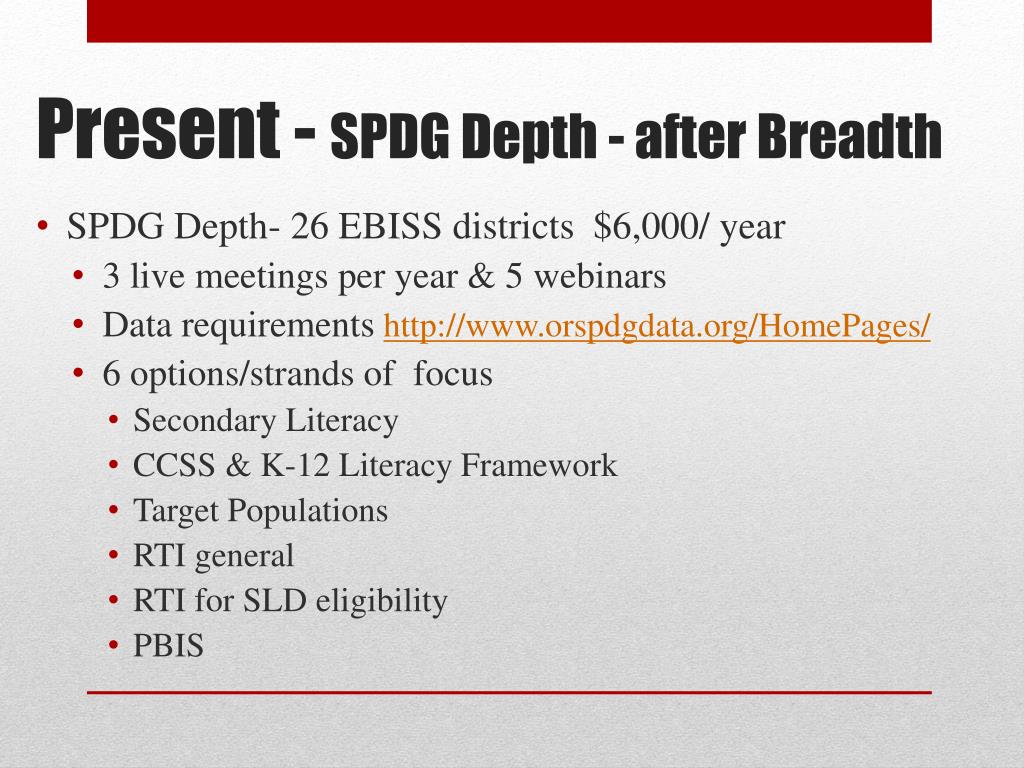 PPT - Oregon’s State Personnel Development Grant (SPDG): Past, Present ...