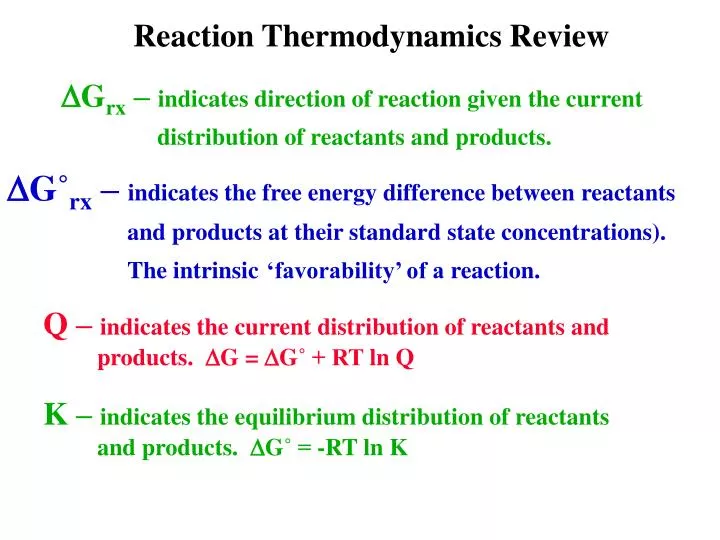 PPT - Reaction Thermodynamics Review PowerPoint Presentation, free ...