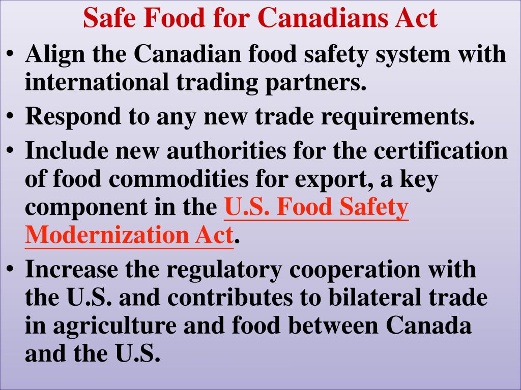 PPT - Food Safety Regulations Canada Dr Ruby Lee PowerPoint ...