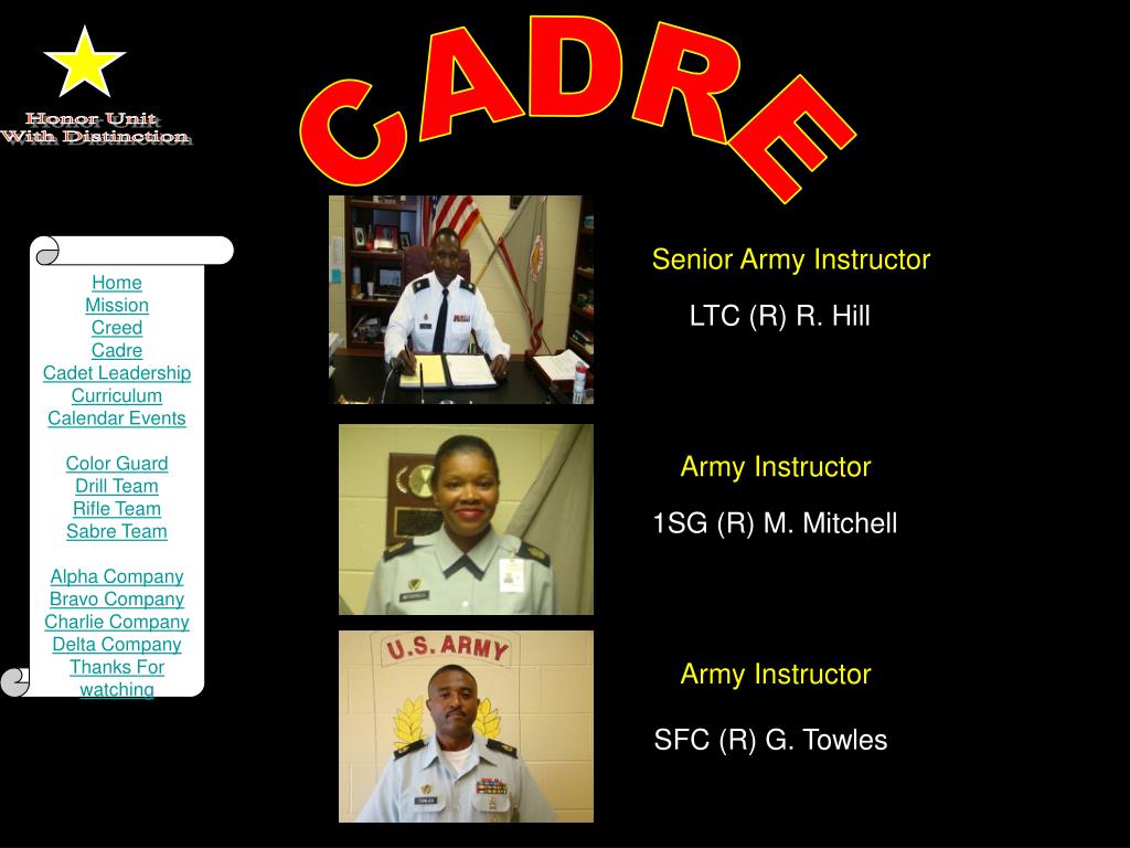 PPT - Home Mission Creed Cadre Cadet Leadership Curriculum Calendar ...
