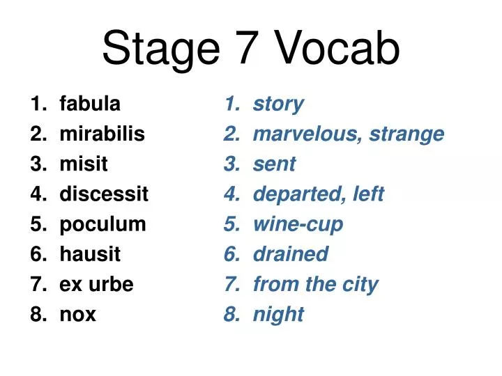 PPT - Stage 7 Vocab PowerPoint Presentation, free download - ID:2748518